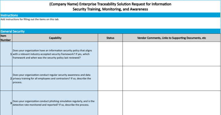 Request For Proposal (RFP) Template