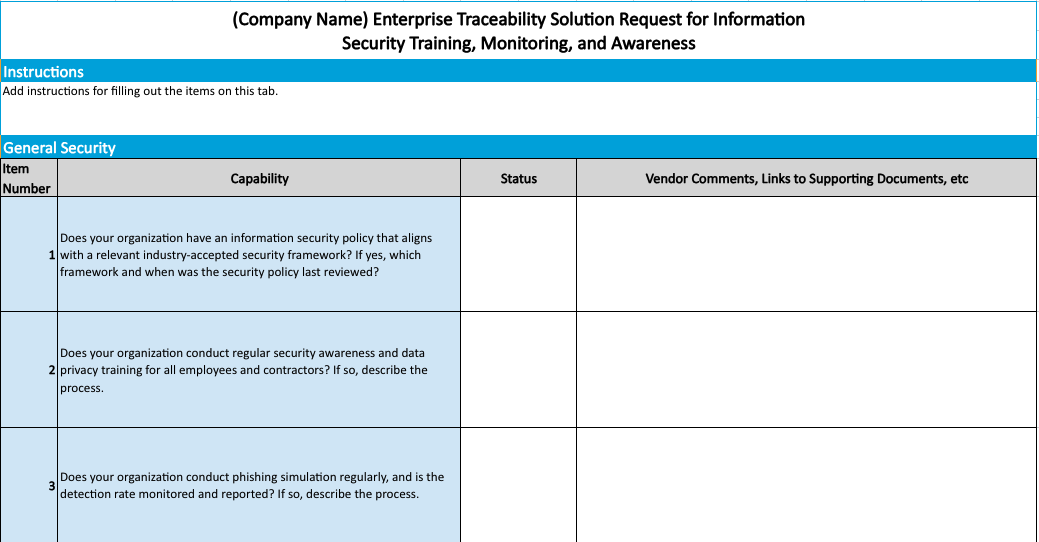 Request For Proposal (RFP) Template